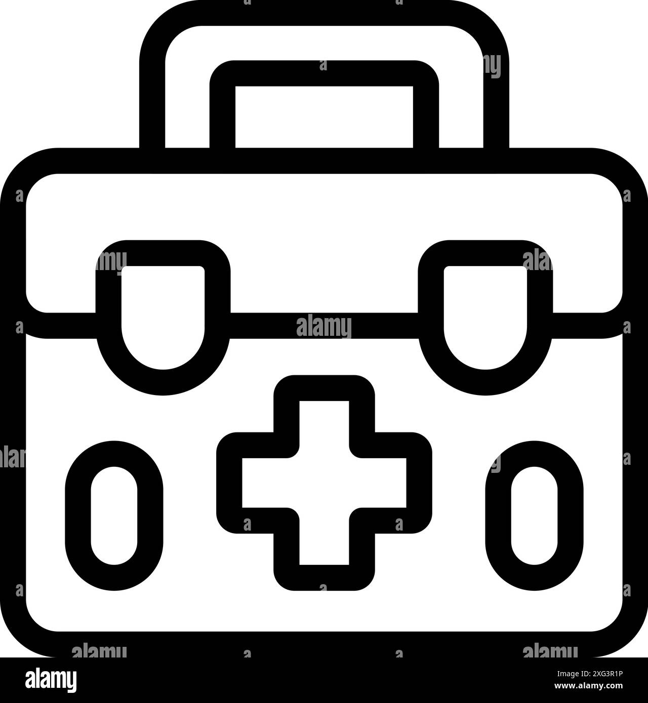 Line art icon of a first aid kit, symbolizing emergency medical ...