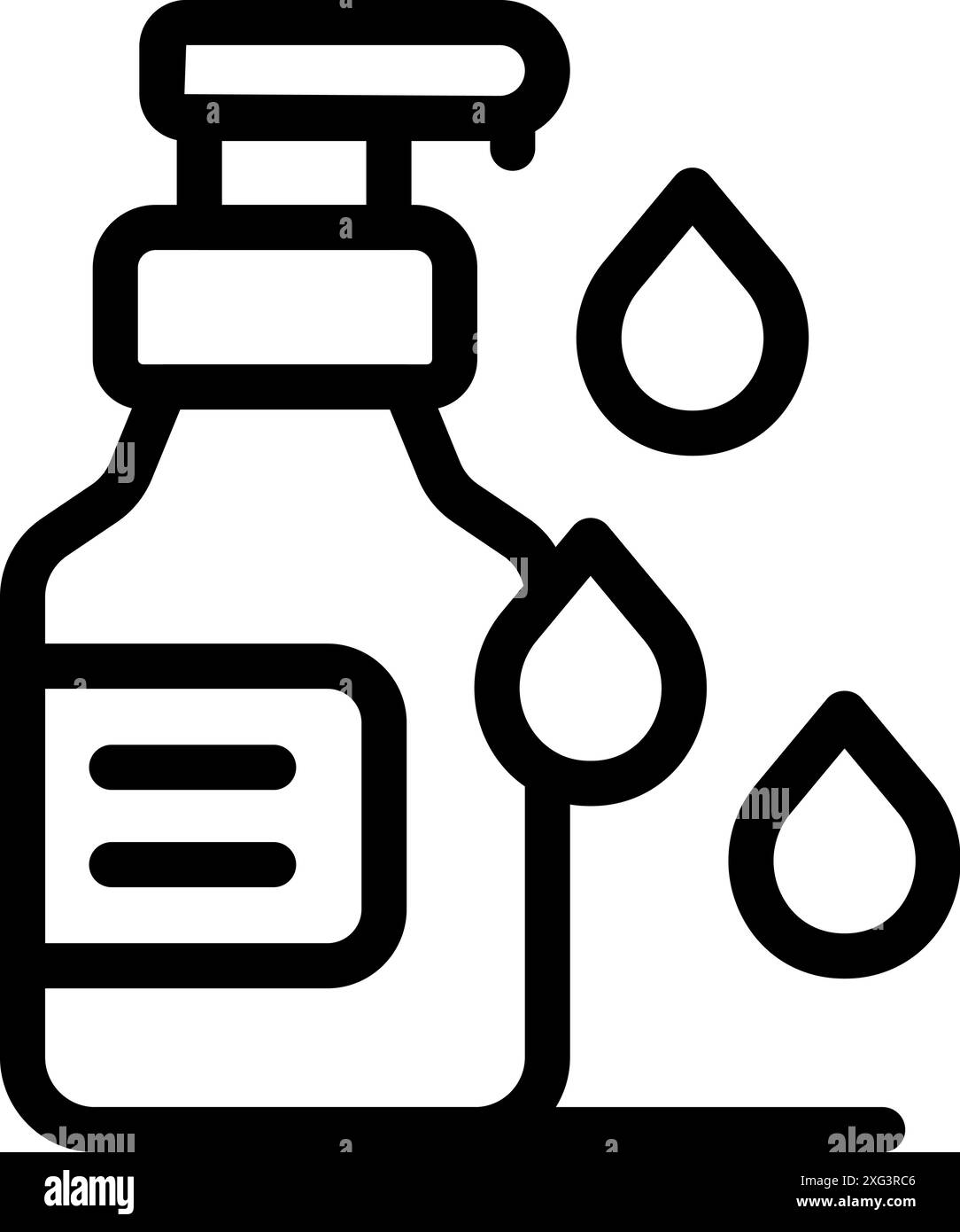 Black and white icon of a liquid soap bottle dispensing soap for hand ...