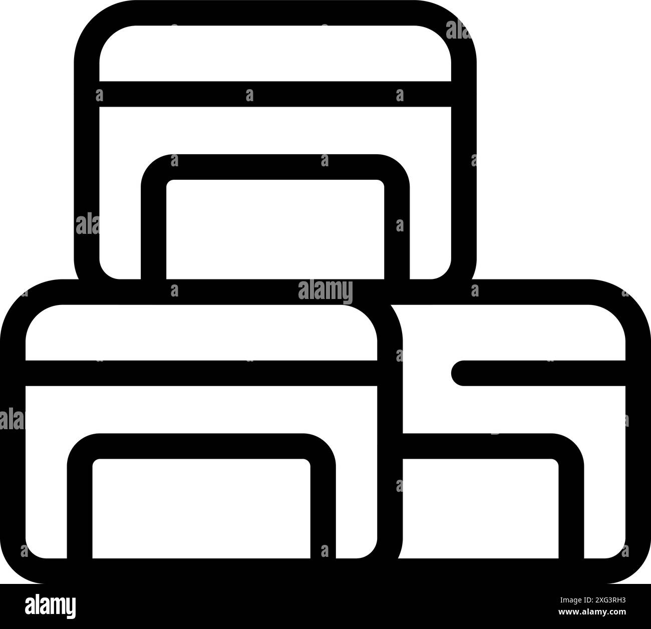 Icon of three credit cards stacked together representing online banking ...