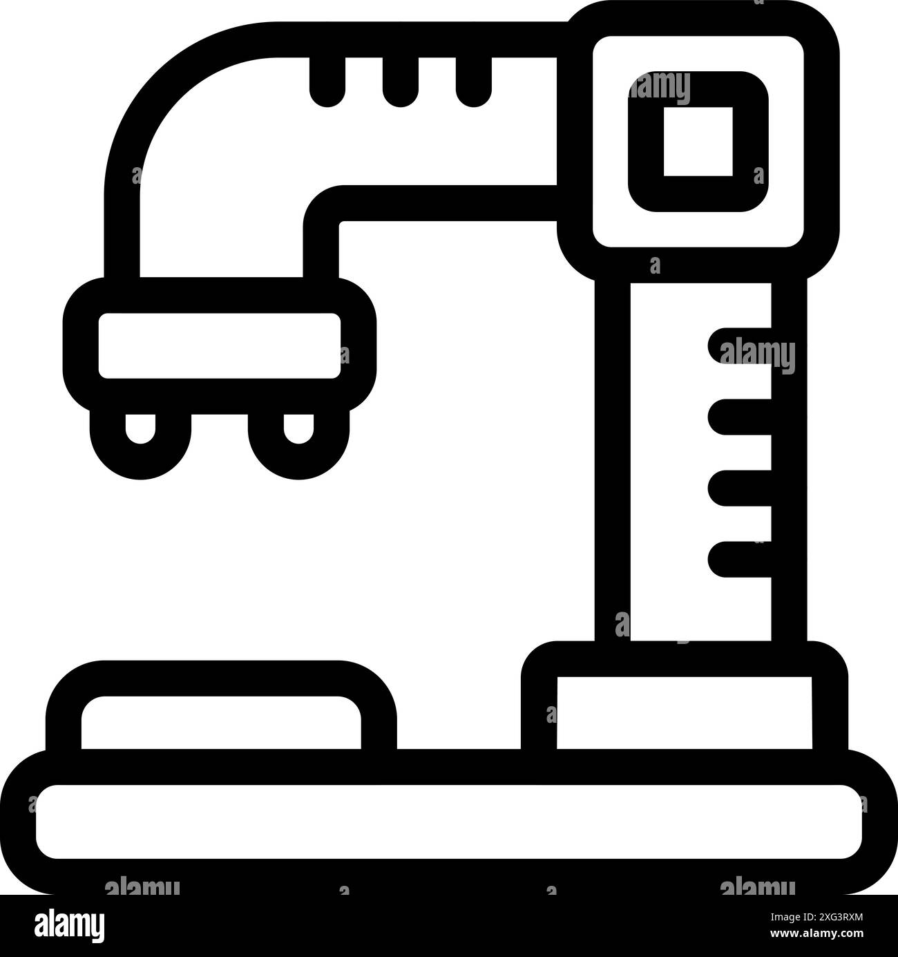 Line Art Icon Of A 3d Printer Scanning An Object To Create A Computer Aided Design Stock Vector