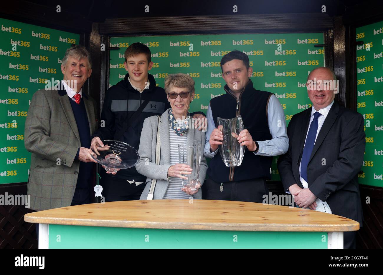 Trainer Kaine Wood (second right) with the winning connections after ...