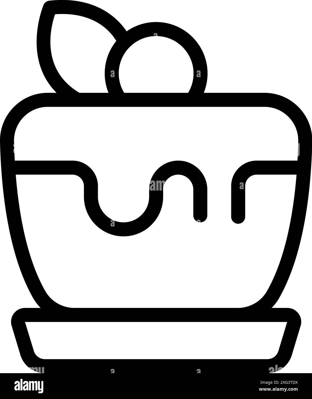 Simple and minimalist representation of a delicious dessert pudding ...