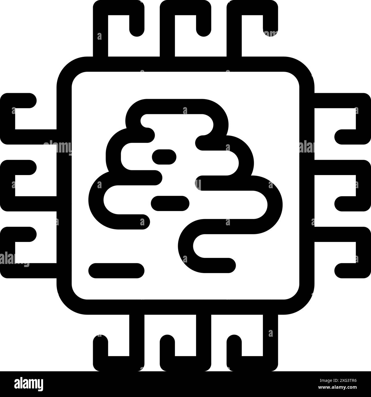 Microchip is processing data, representing the power of artificial ...