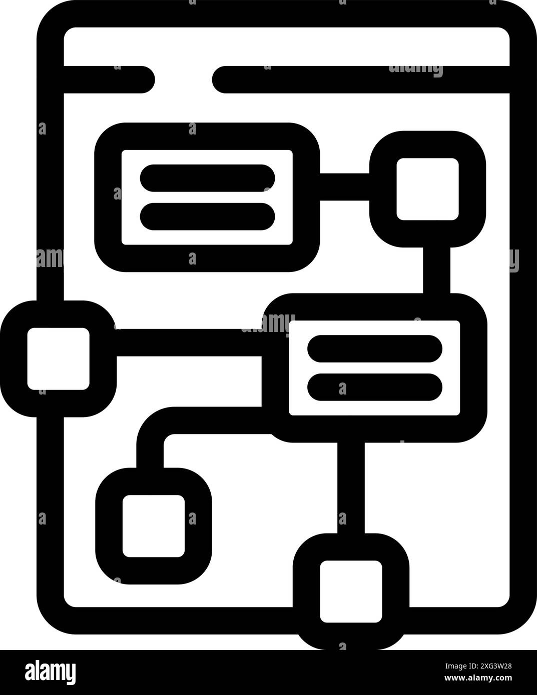 Icon of a flowchart on a tablet, representing software development ...