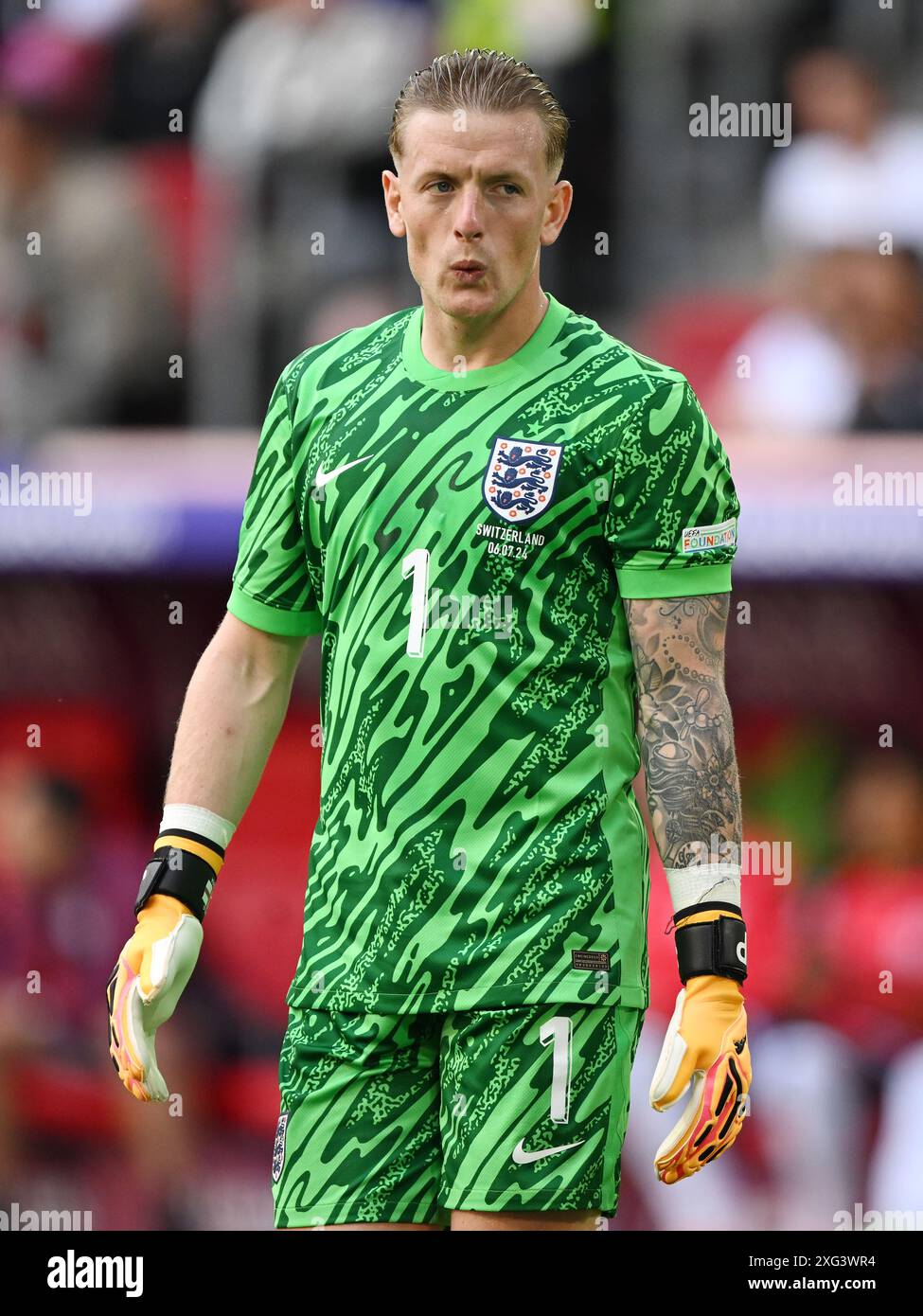 DUSSELDORF - 06/07/2024, England goalkeeper Jordan Pickford during the ...