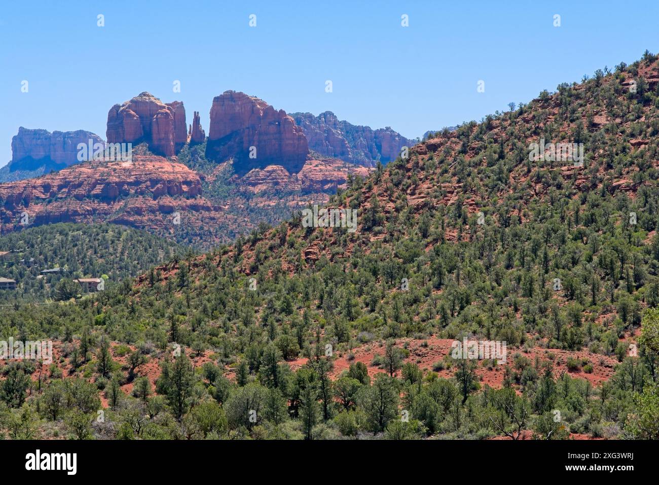 Cathedral rock formation in red rock landscape of Sedona Arizona Stock ...