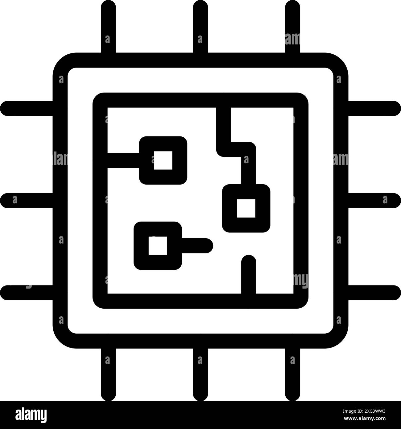 Electronic microchip showing data processing with connections Stock ...