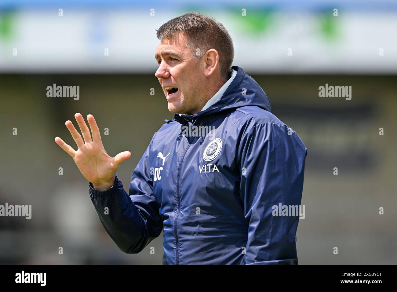 Dave Challinor manager of Stockport County during the Pre-season ...