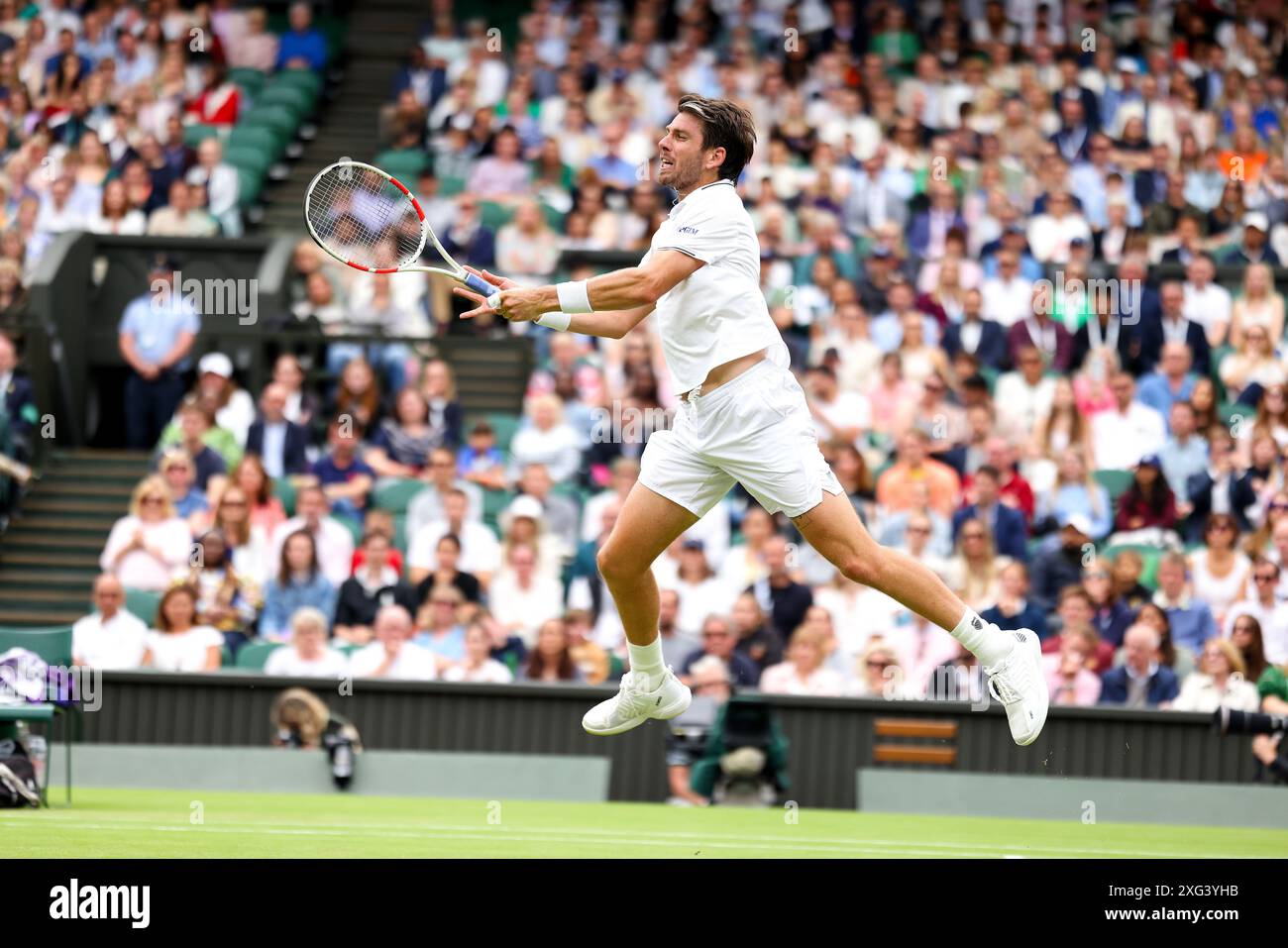 Wimbledon, London, UK. 06th July, 2024. Great Britain's Cam Norrie goes ...