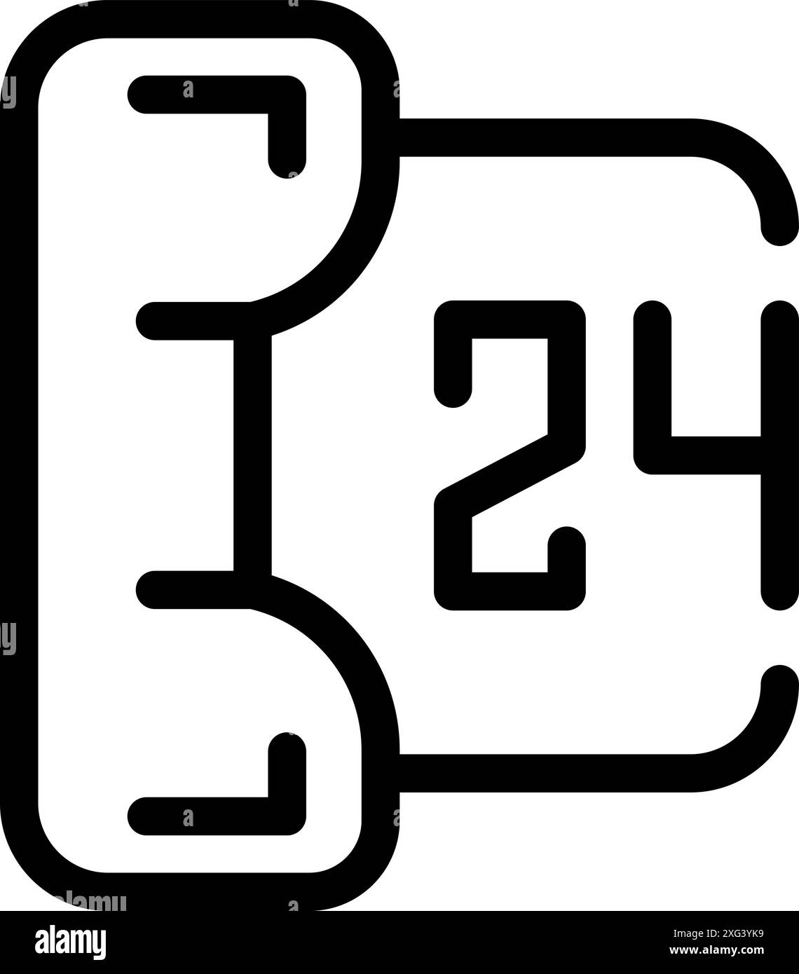 Clock showing twenty four hours open presenting continuous service ...