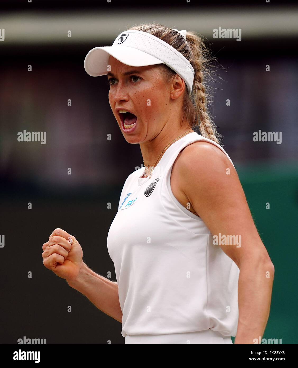 Yulia Putintseva reacts during her match against Iga Swiatek (not ...