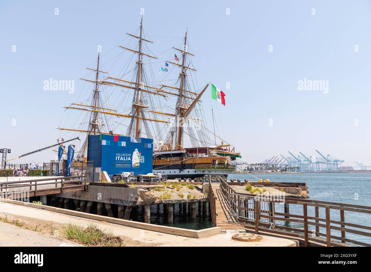 San Pedro, CA, USA – July 5, 2024: The Amerigo Vespucci, an Italian ...