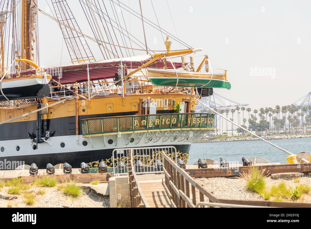 San Pedro, CA, USA – July 5, 2024: The Amerigo Vespucci, an Italian ...