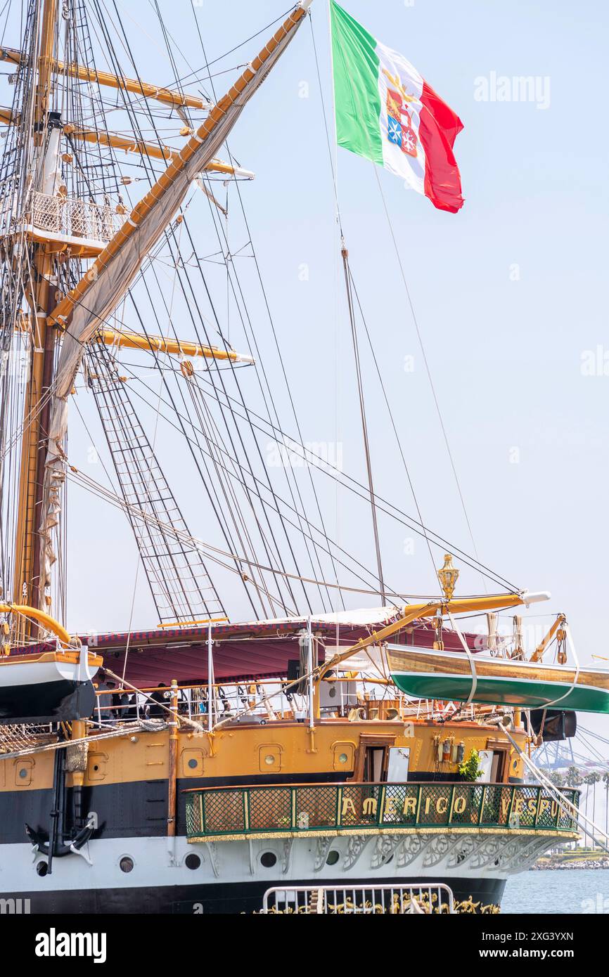 San Pedro, CA, USA – July 5, 2024: The Amerigo Vespucci, an Italian ...