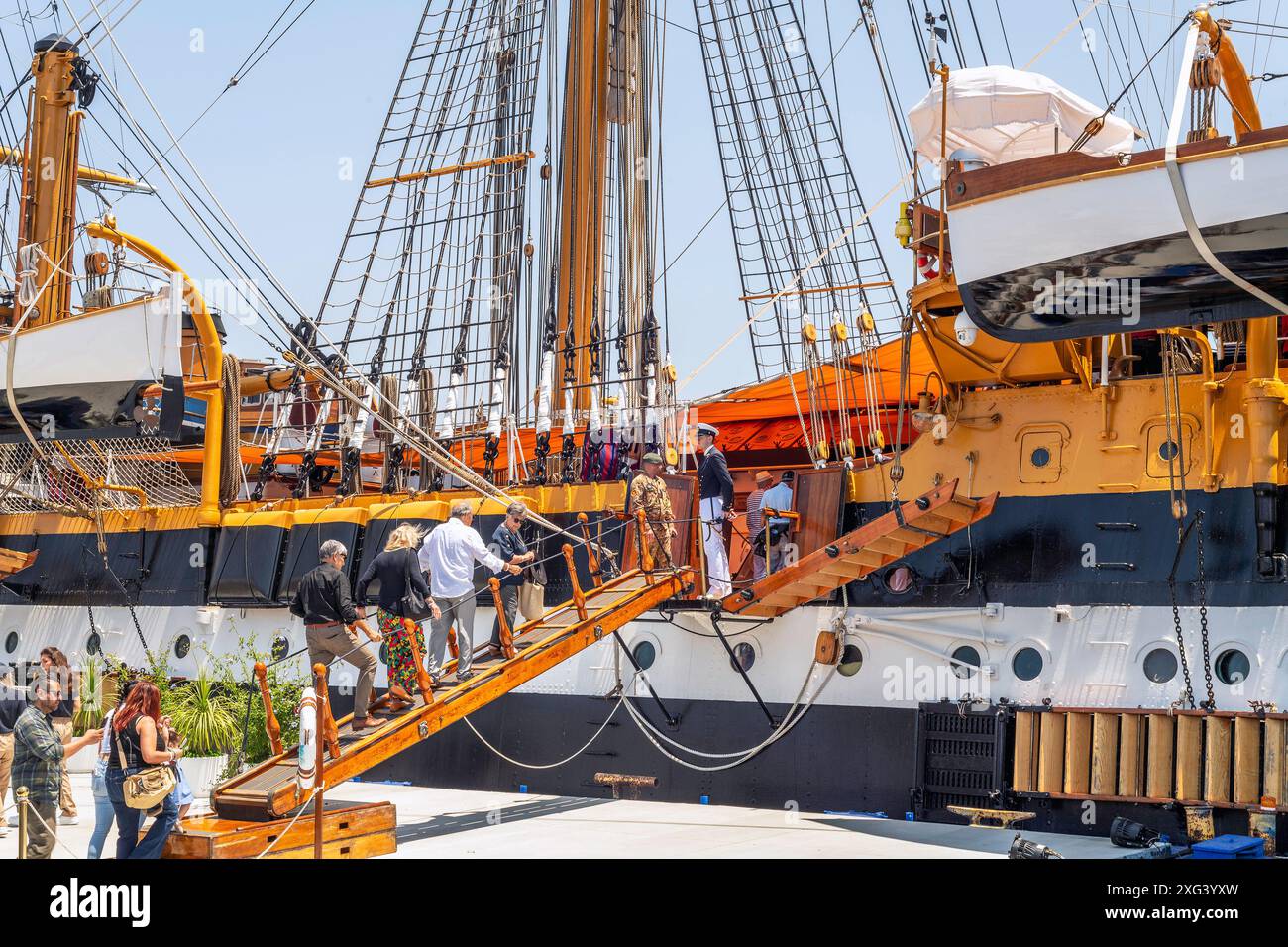 San Pedro, CA, USA – July 5, 2024: The Amerigo Vespucci, an Italian ...