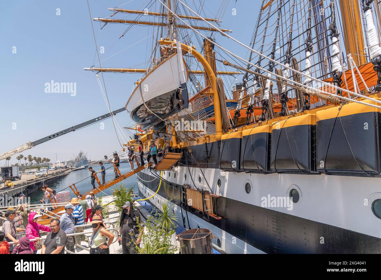 San Pedro, CA, USA – July 5, 2024: The Amerigo Vespucci, an Italian ...
