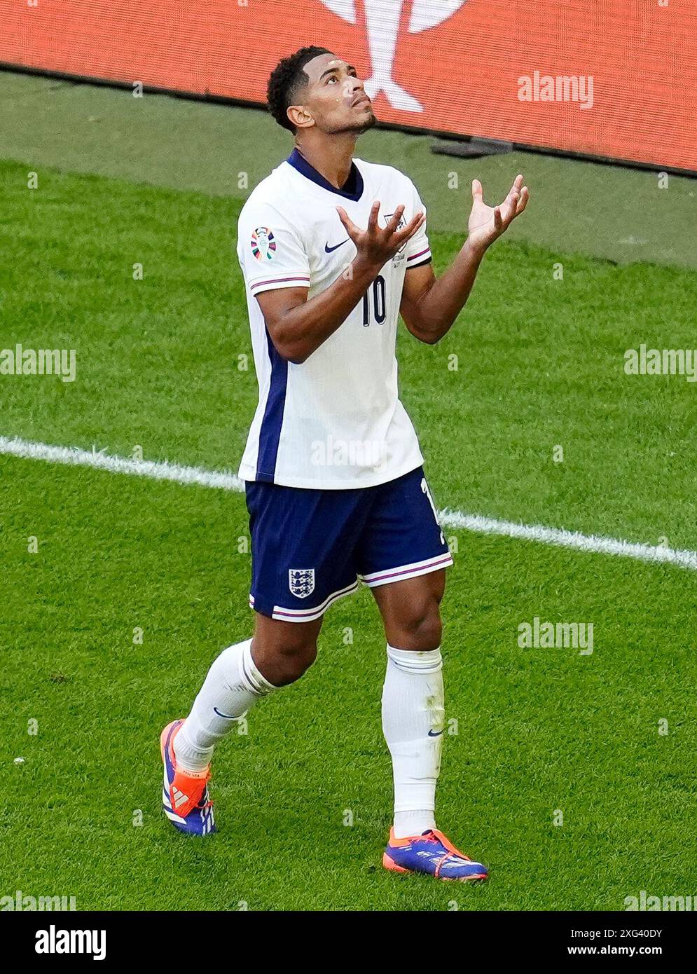 England's Jude Bellingham reacts during the UEFA Euro 2024, quarter ...
