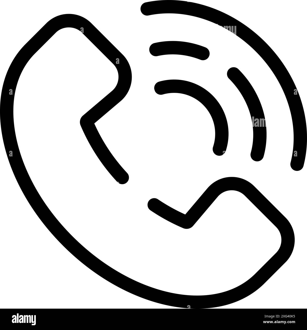 Simple black outline of a phone icon ringing, perfect for topics about ...