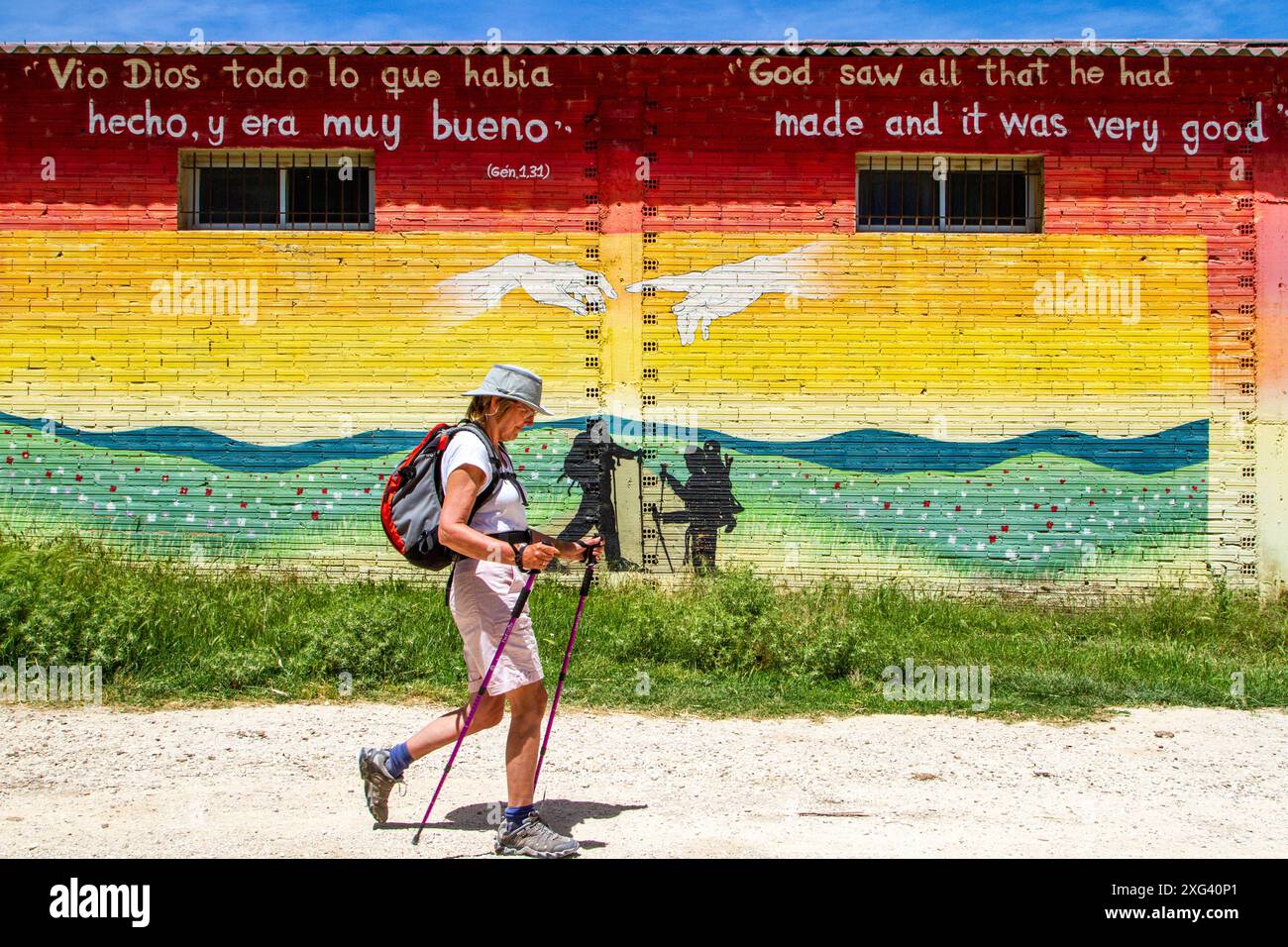 Pilgrims walking on the Camino de Santiago the way of St James pilgrim ...