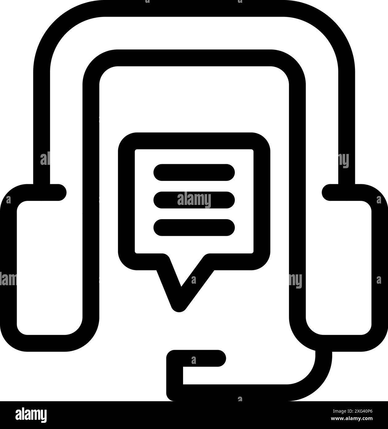 Headset showing speech bubble, representing online customer service and ...