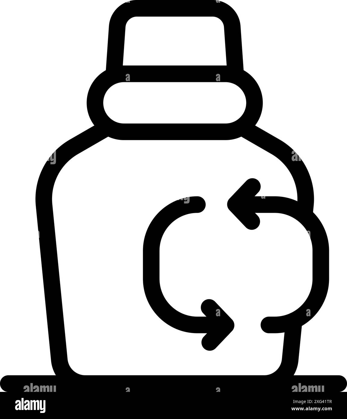 Recycling plastic bottle outline, a simple icon representing reuse and ...