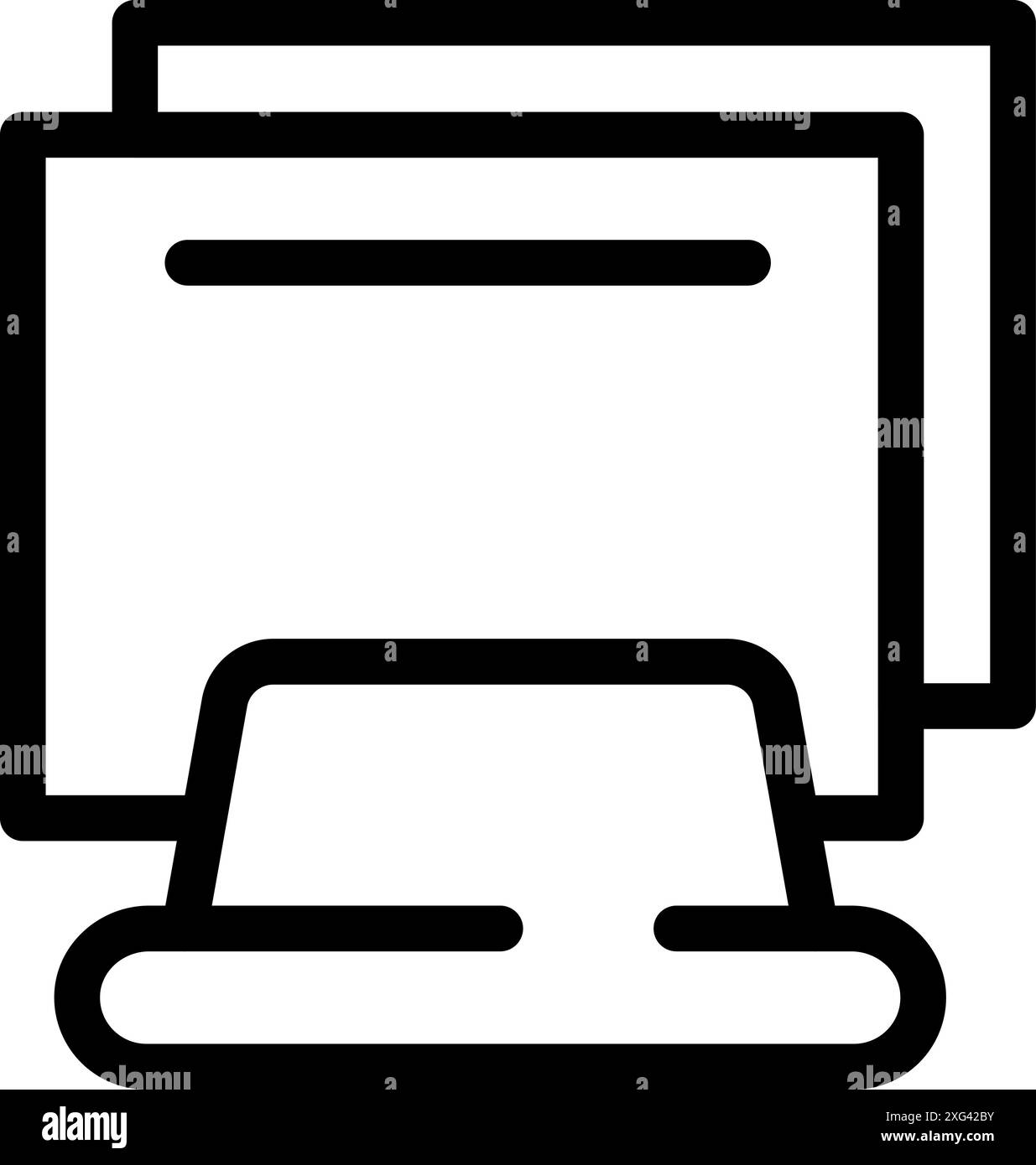 Simple icon representing a computer monitor displaying multiple open windows Stock Vector Image ...
