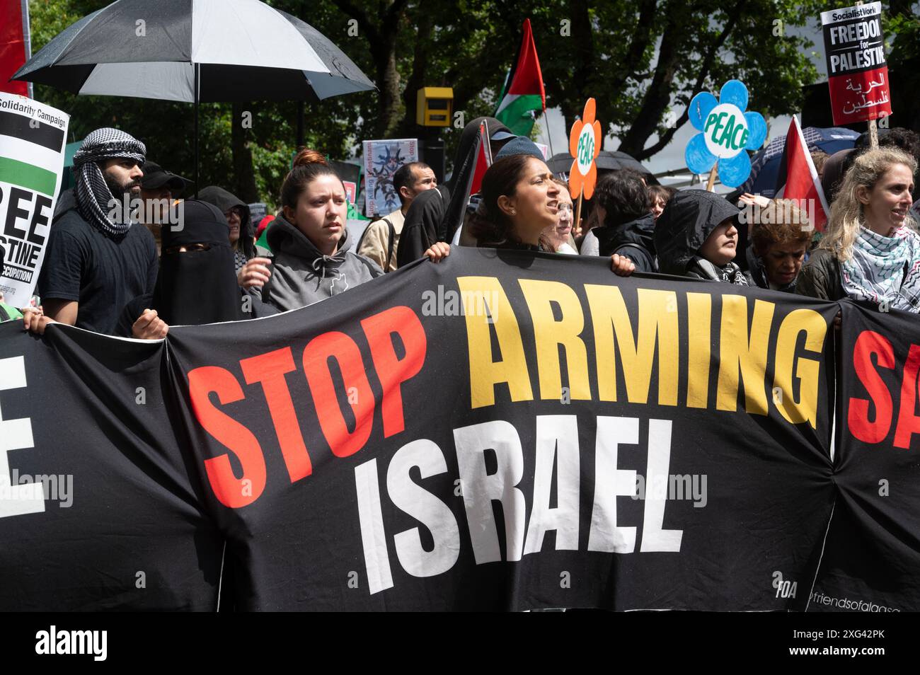 On July 6th 2024 demonstrators protest at the continual bombing of Gaza ...