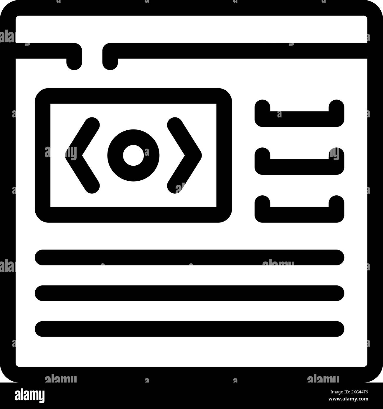 Simple Icon Of A Computer Screen Displaying Lines Of Programming Code Stock Vector Image And Art