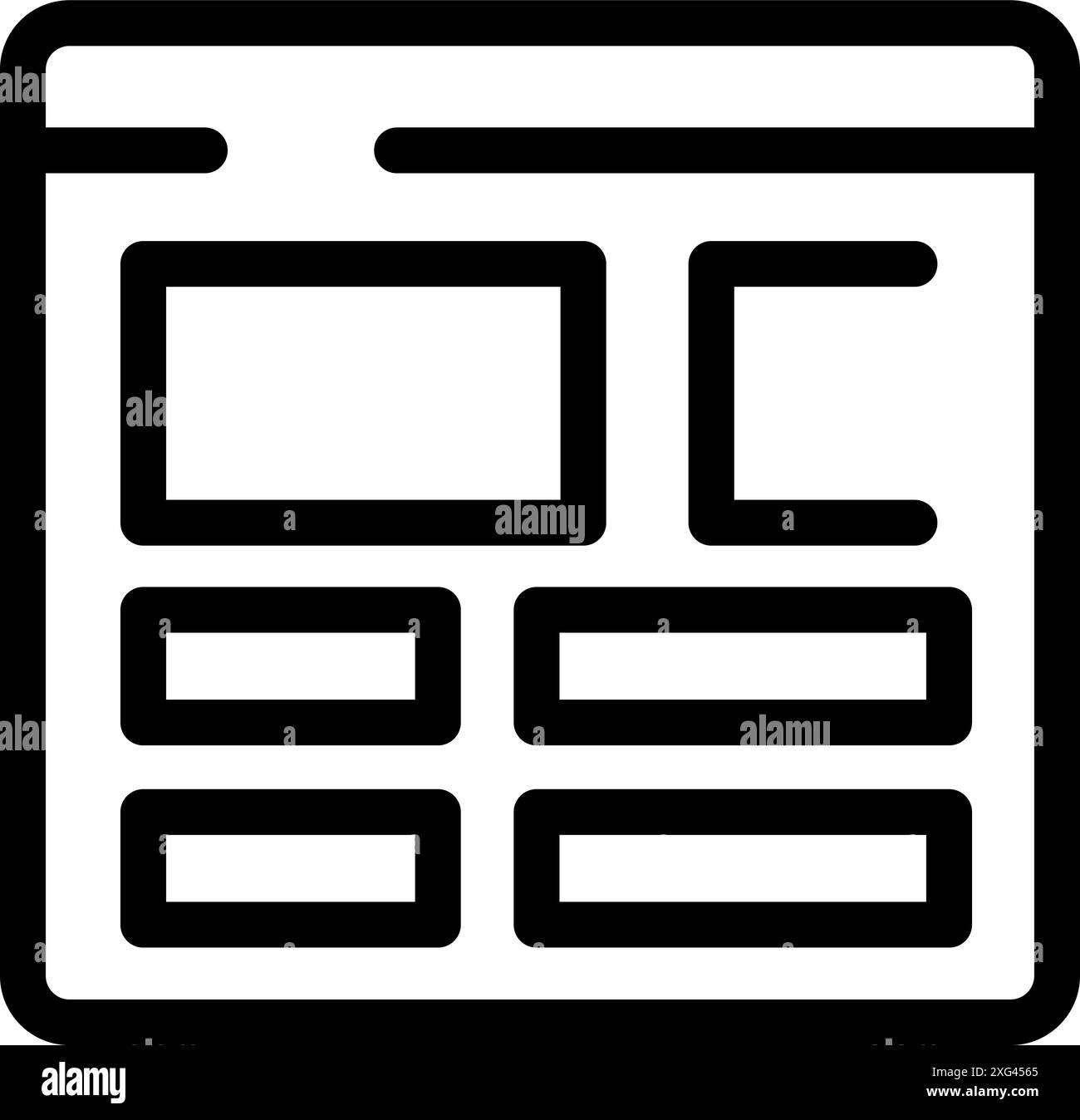 Simple modern website layout with header, main content block and footer ...