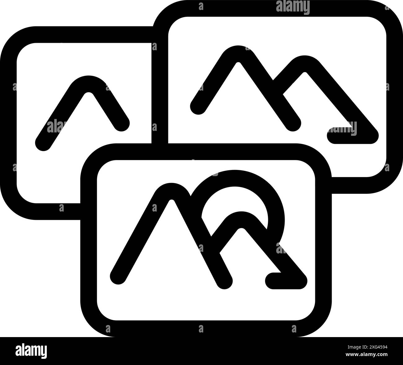 Multiple image gallery icon showing pictures displaying mountains Stock ...