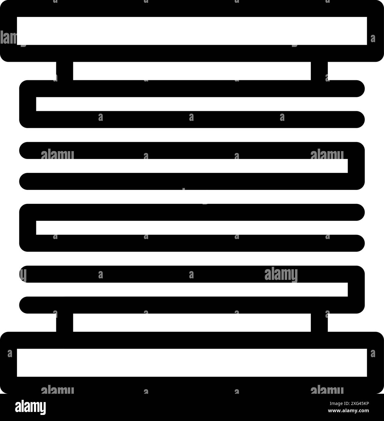 Simple black and white icon of a radiator providing heating for a home ...