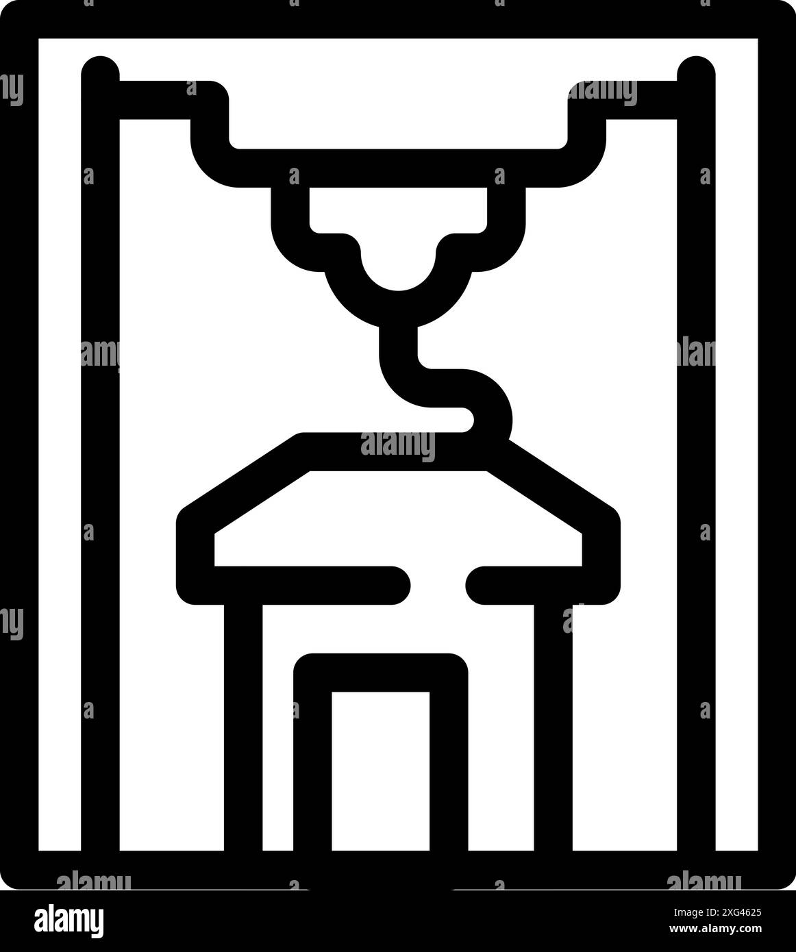 Icon of a 3d printer creating a model house using plastic filament ...