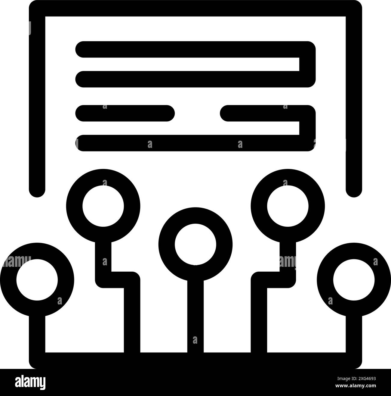 Icon of a document management system connecting multiple users to a ...