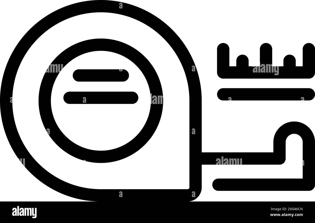 Measuring tape icon representing the concept of measuring dimensions ...