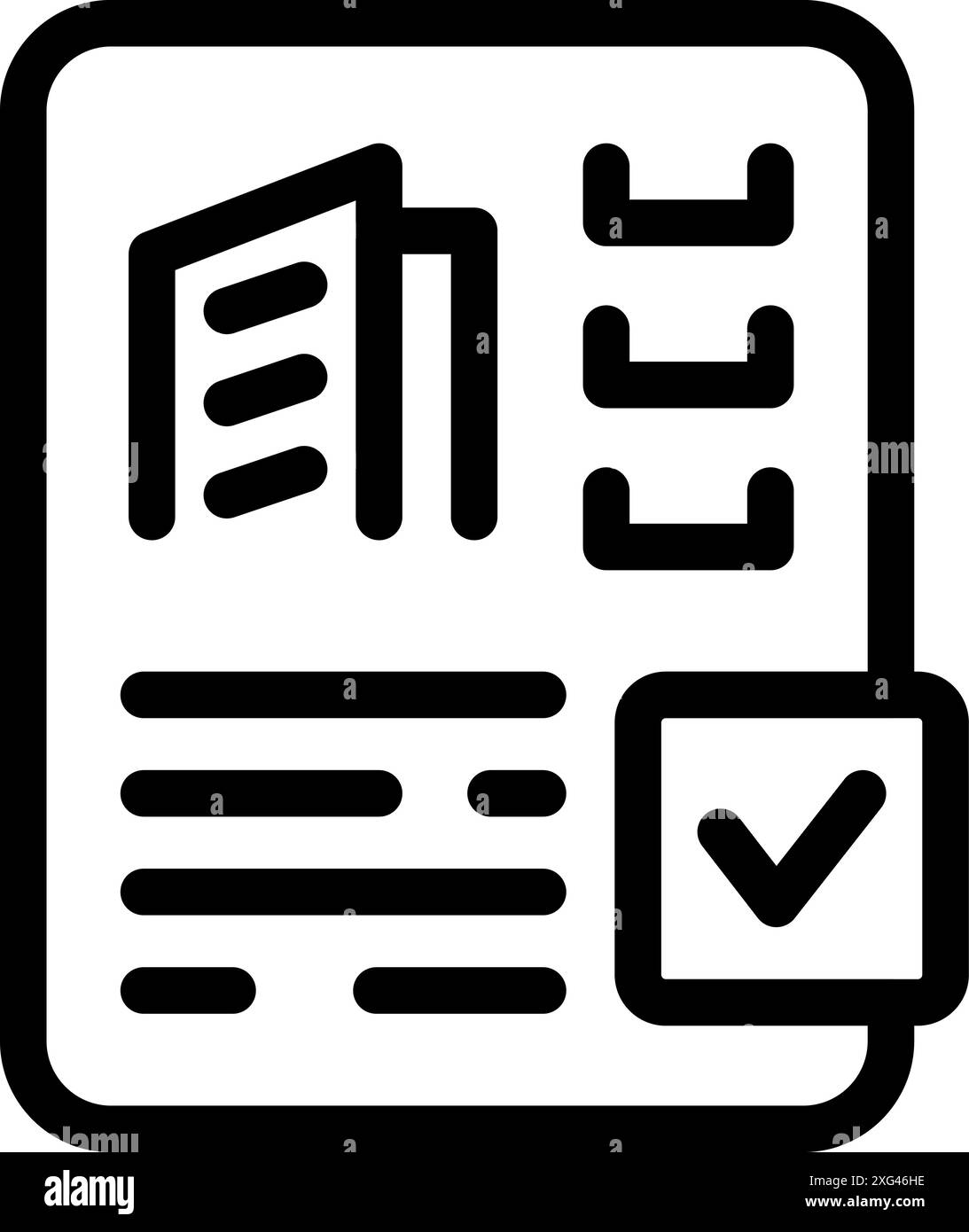 Image representing the concept of building permit approval with a check mark on a document Stock ...