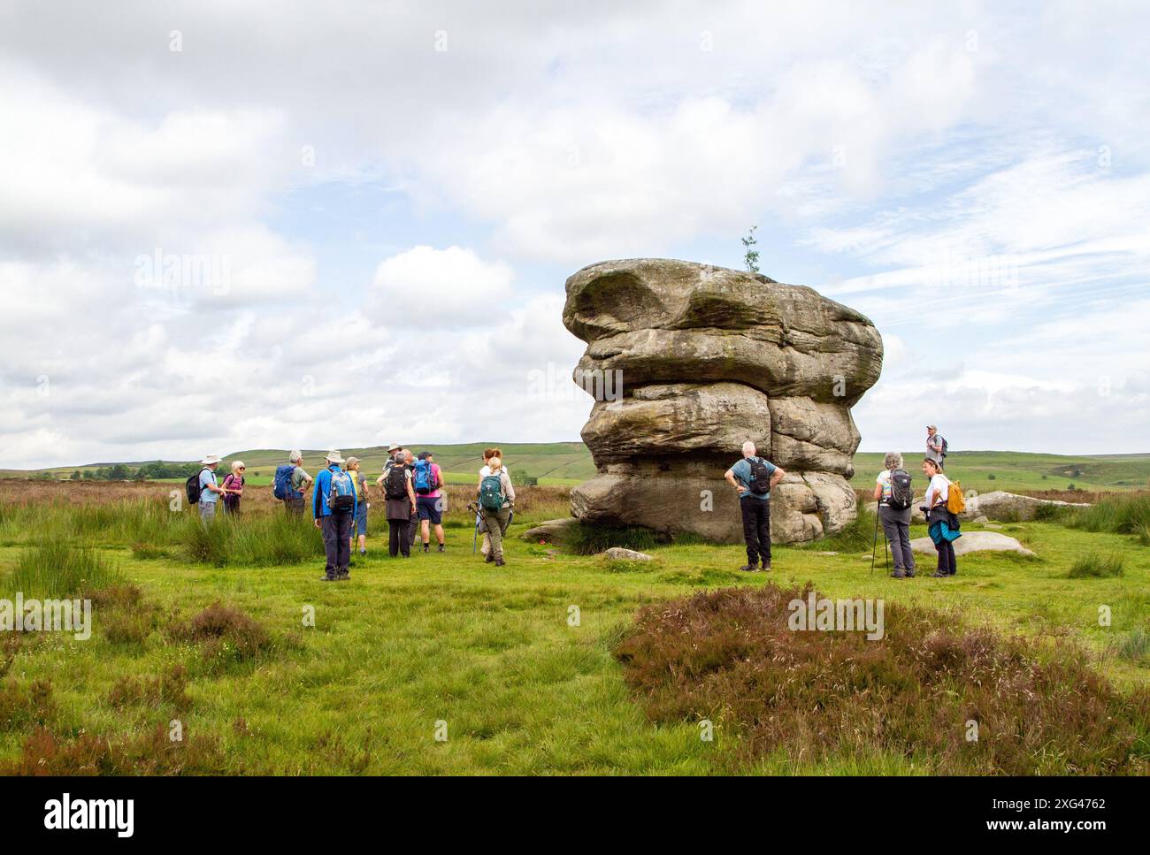 U3A walking group standing around the rock formation known as the Eagle ...