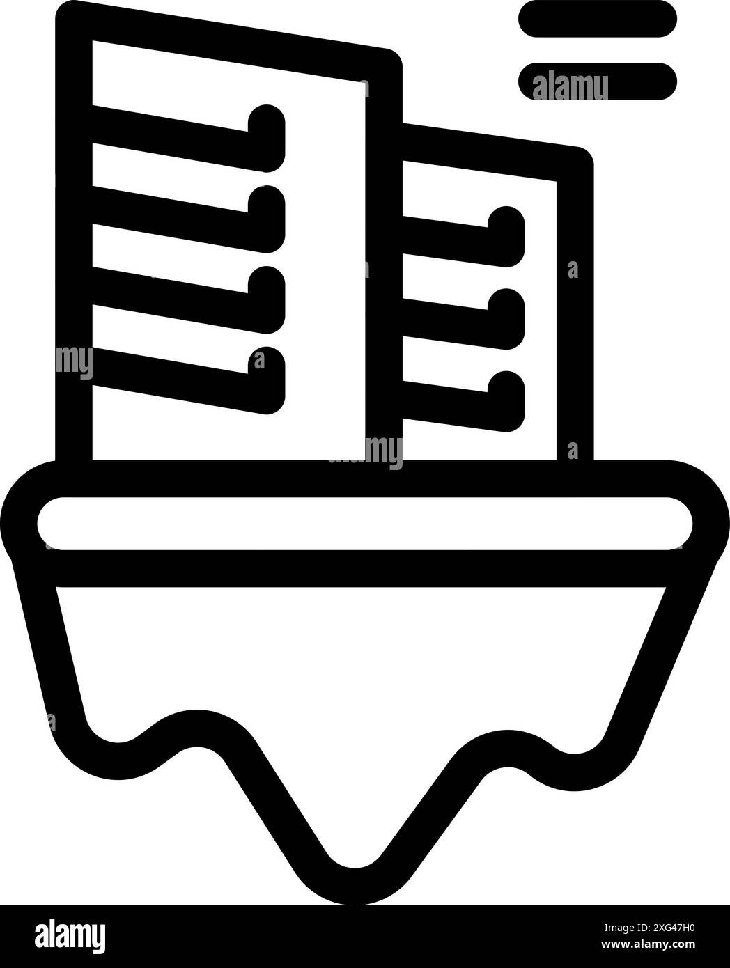 Simple line icon representing the concept of global warming and its ...