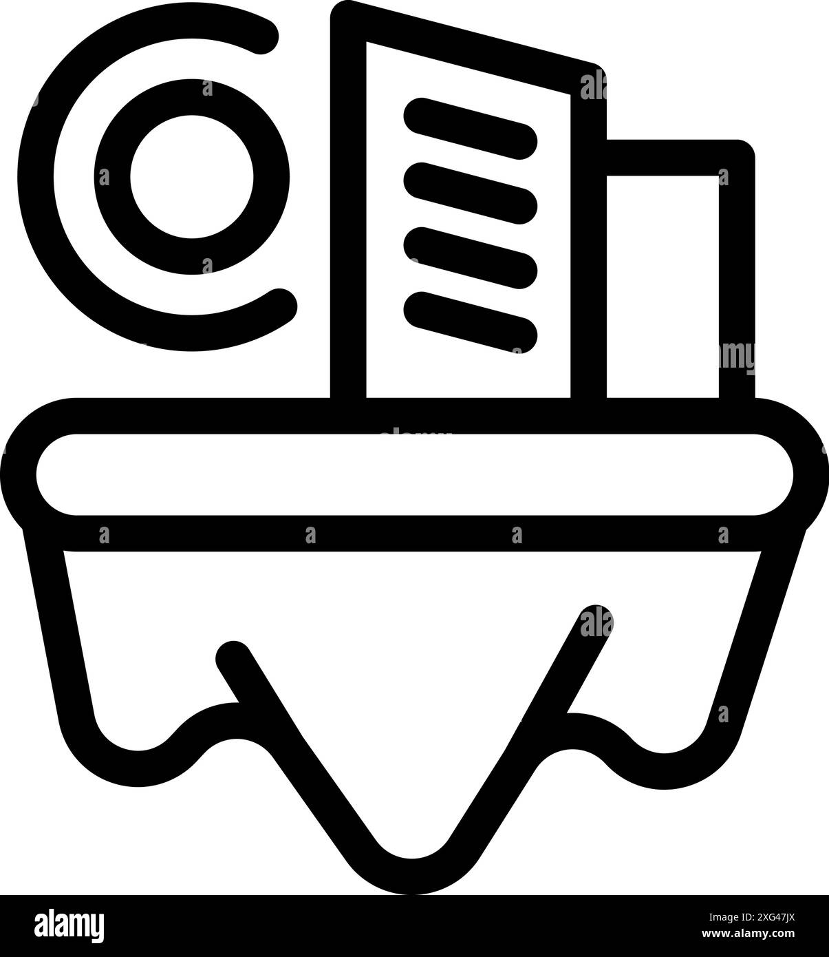 Simple line icon representing an iceberg melting due to global warming ...