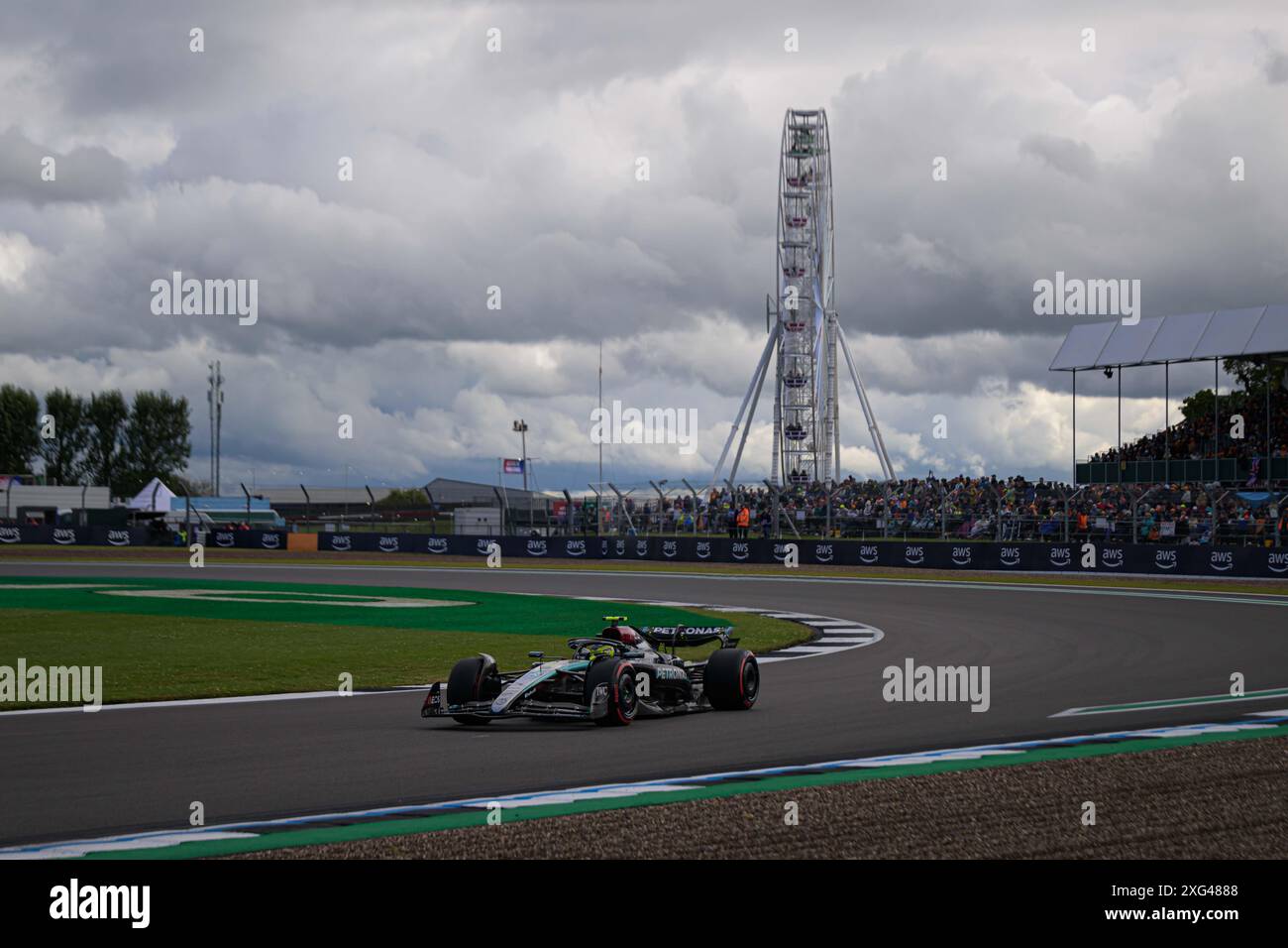 Silverstone, UK. 06th July 2024. Lewis Hamilton of Mercedes-AMG ...