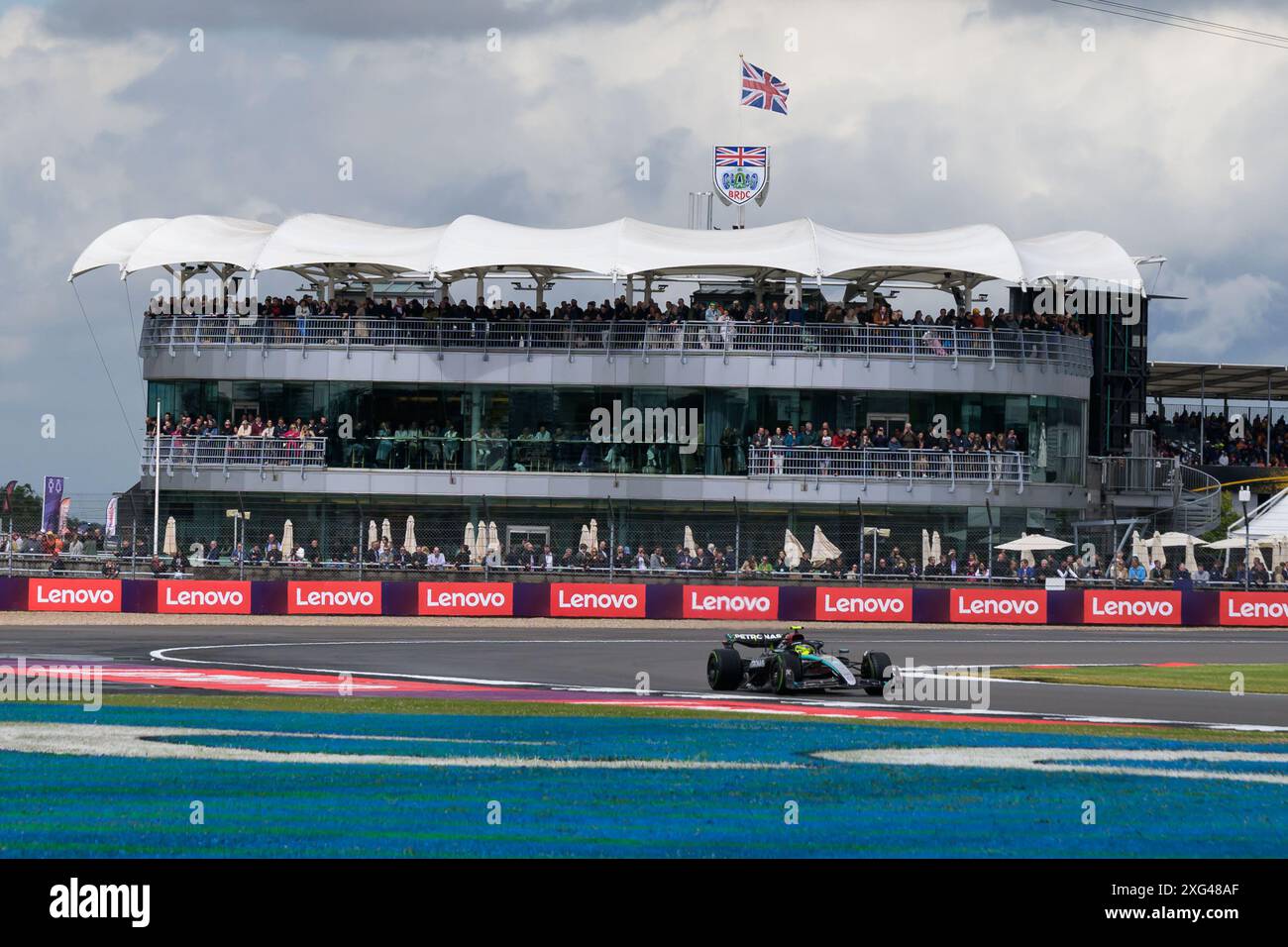 Silverstone, UK. 06th July 2024. Lewis Hamilton of Mercedes-AMG ...