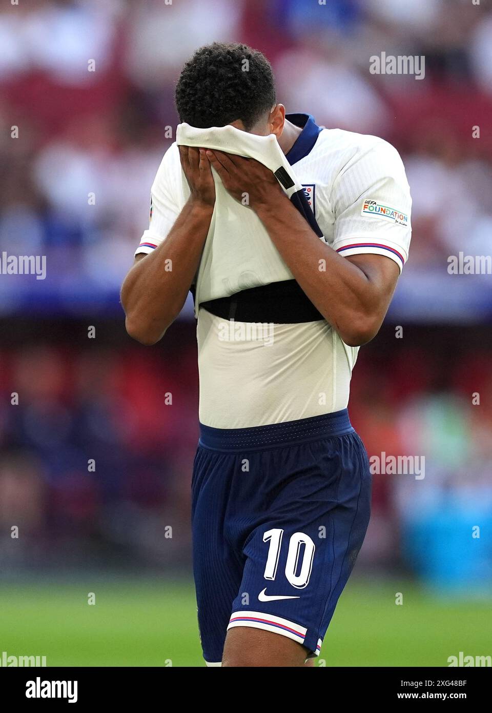 England's Jude Bellingham reacts during the UEFA Euro 2024, quarter ...