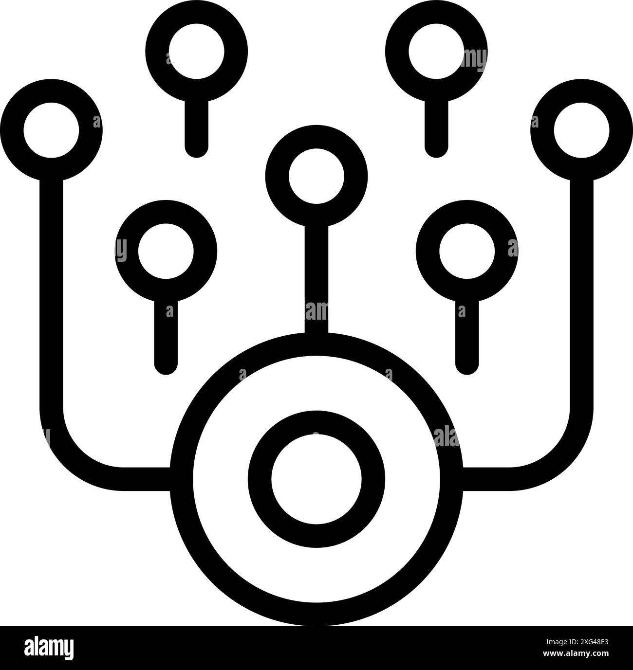 Network hub is connecting devices with data transferring information ...