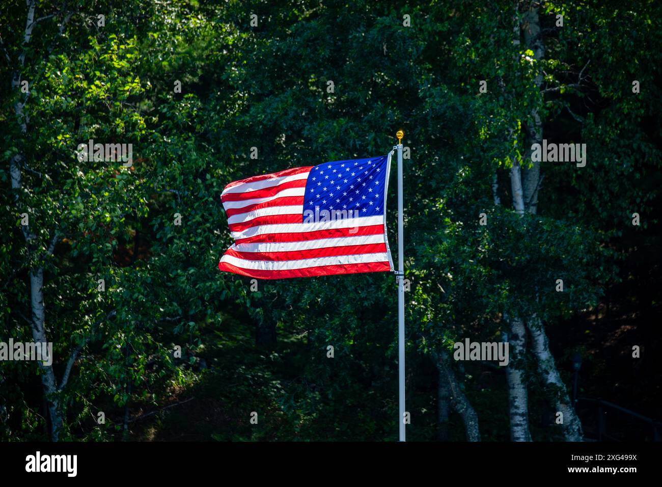 Us flag in a pole hi-res stock photography and images - Alamy