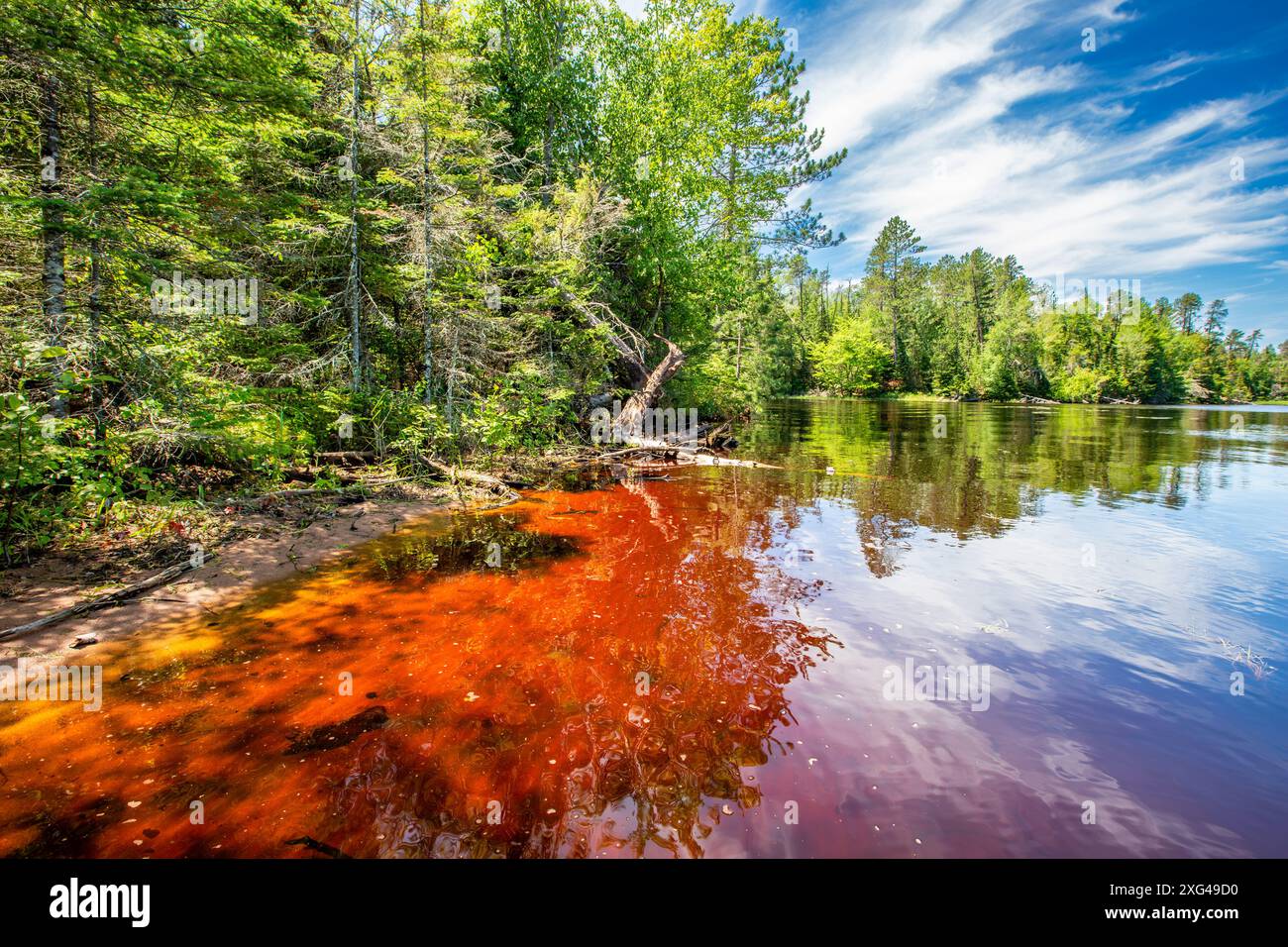 Lake in northern Wisconsin in July, horizontal Stock Photo - Alamy