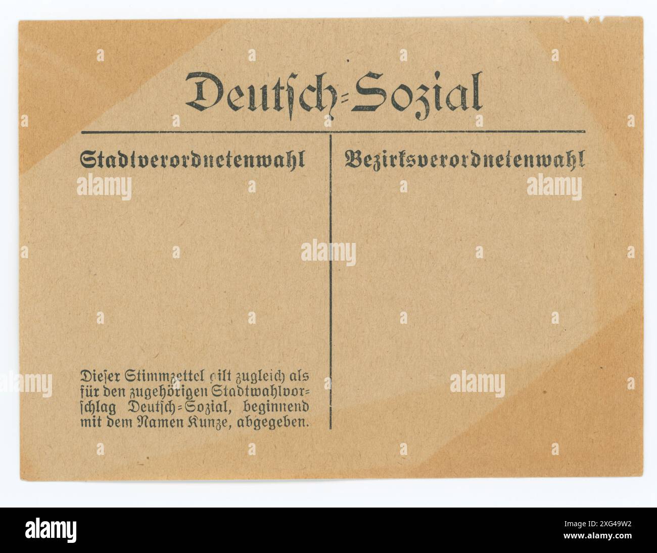 Wahlzettel reichstagswahl hi-res stock photography and images - Alamy