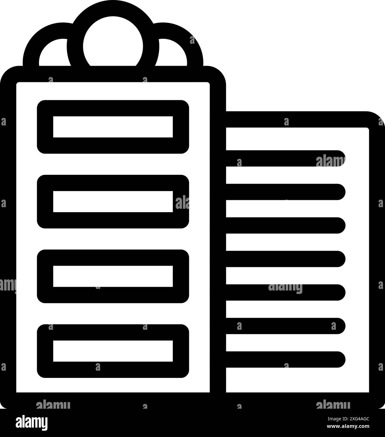 Simple black and white icon of modern architecture, perfect for web or ...