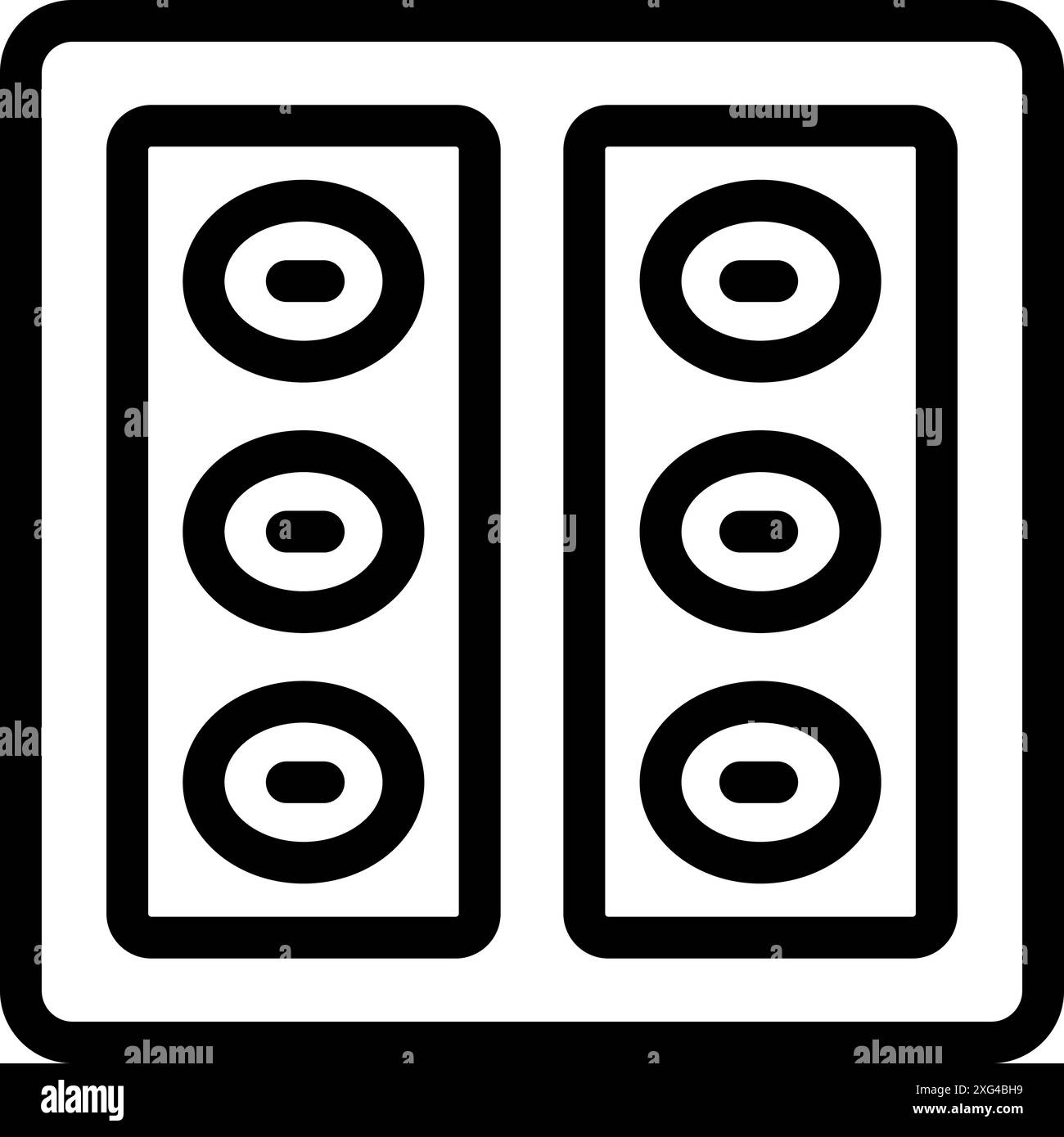 Line drawing of an electrical panel showing the power supply with six ...