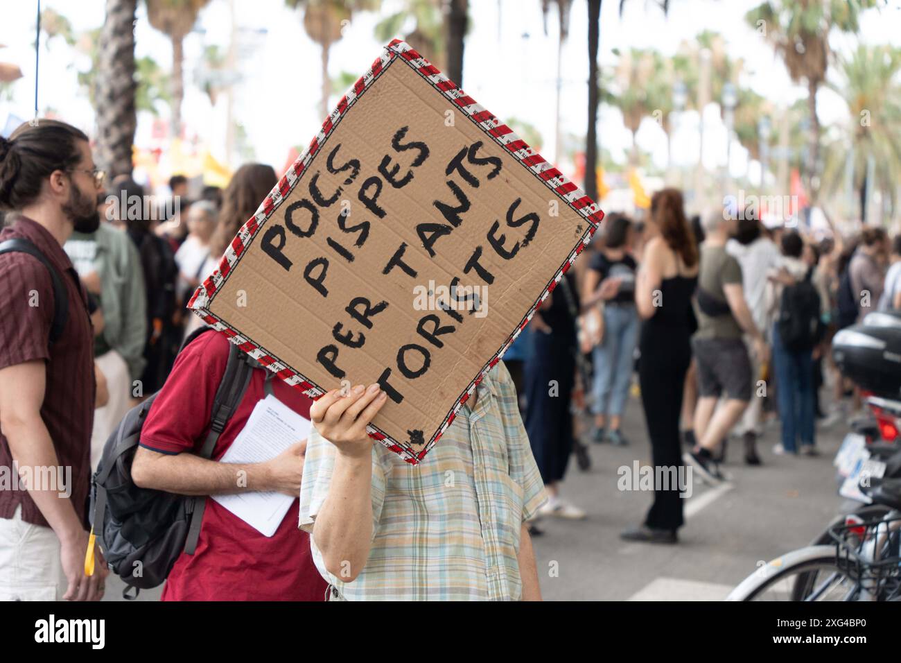 Barcelona, Spain. 06th July, 2024. Thousands of people are protesting ...