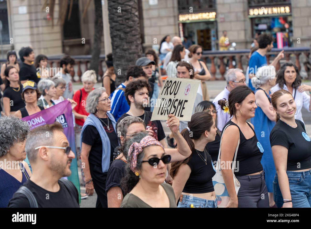 Barcelona, Spain. 06th July, 2024. Thousands of people are protesting ...