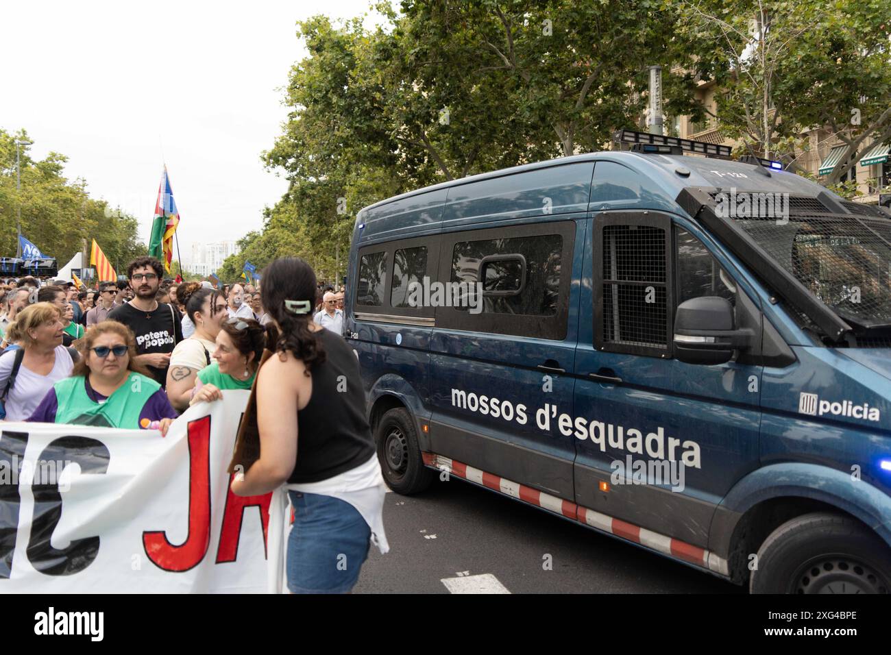Barcelona, Spain. 06th July, 2024. Thousands of people are protesting ...